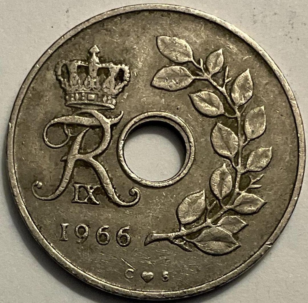 1966 Denmark 25 Ore Frederik IX Coin - Etsy