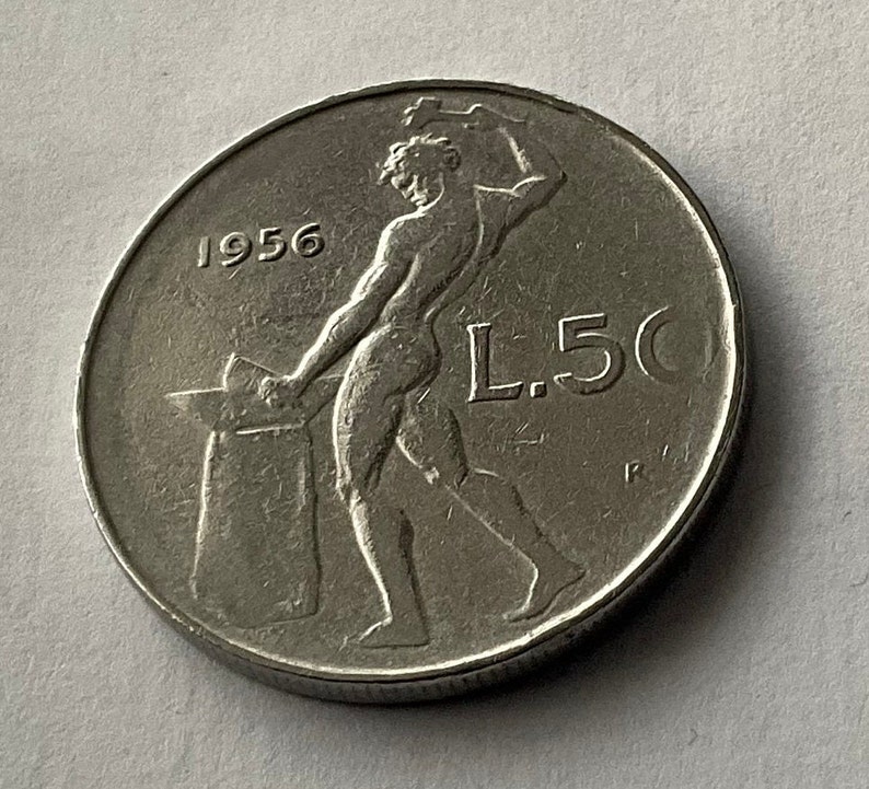 1956 or 1963 Italy 50 Lira Coin - Etsy