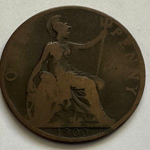 1900 Queen Victoria One Penny Coin - Etsy