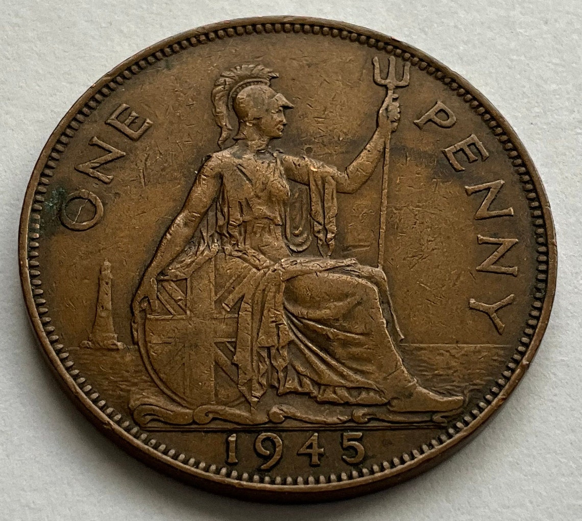 Two 1945 King George VI One Penny Coins - Etsy
