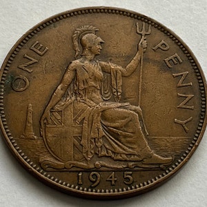 Two 1945 King George VI One Penny Coins - Etsy