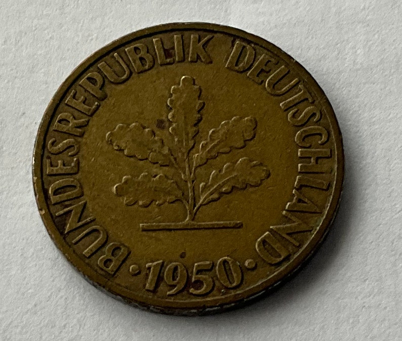 1950 Germany 10 G/D Pfennig Coins - Etsy