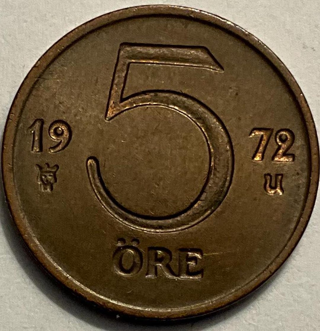 1972/1973 Sweden 5 Ore Coins - Etsy