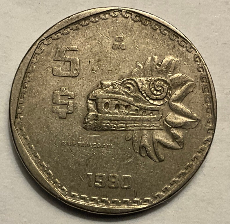 1980 Mexico 5 Pesos Coin - Etsy