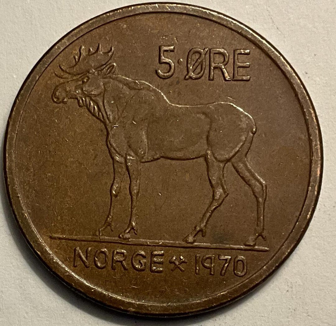 1970/1972 Norway 5 Ore Olav V Coins - Etsy