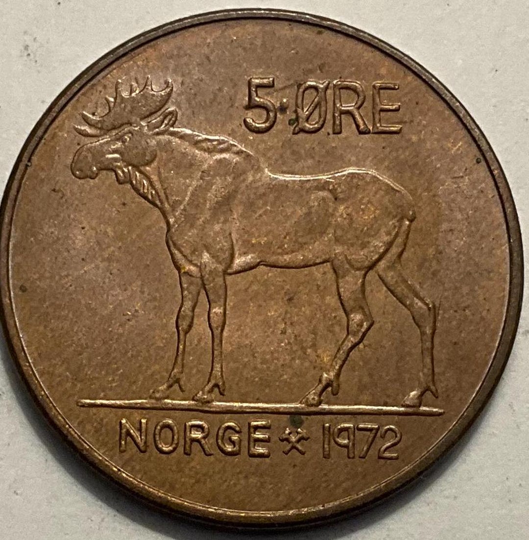 1972 Norway 2/5 Ore Olav V Coins - Etsy