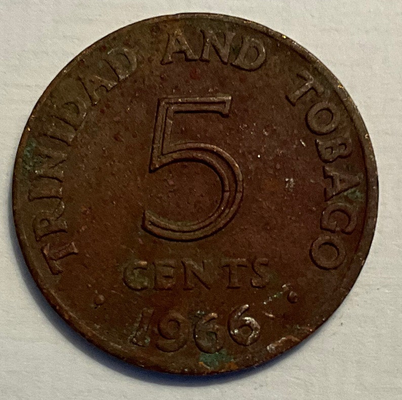 1966 Trinidad and Tobago 5 Cents Coin - Etsy
