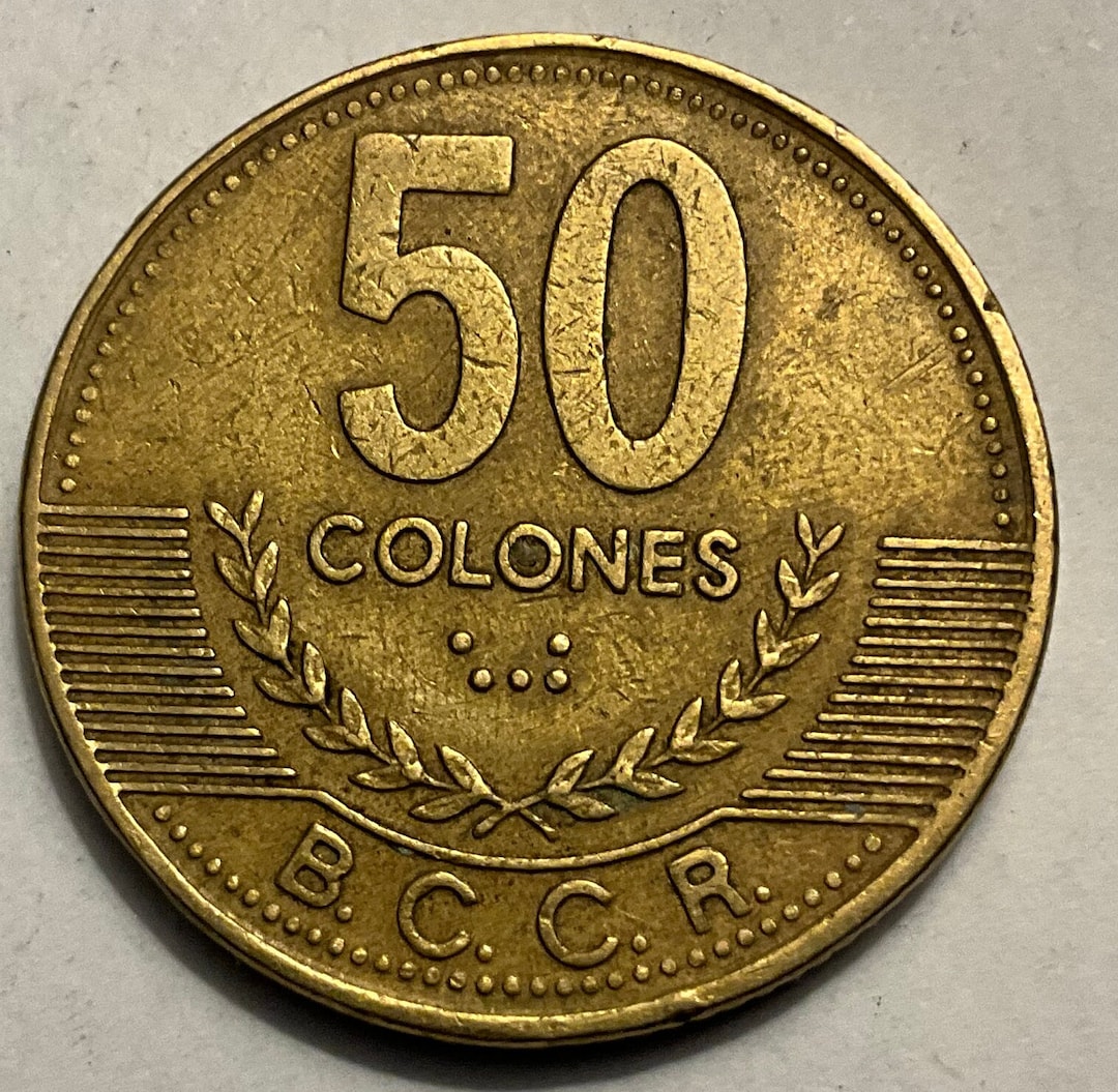 1997 Costa Rica 50 Colones Coin - Etsy