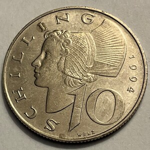 1994 Austria 10 Schilling Coin - Etsy