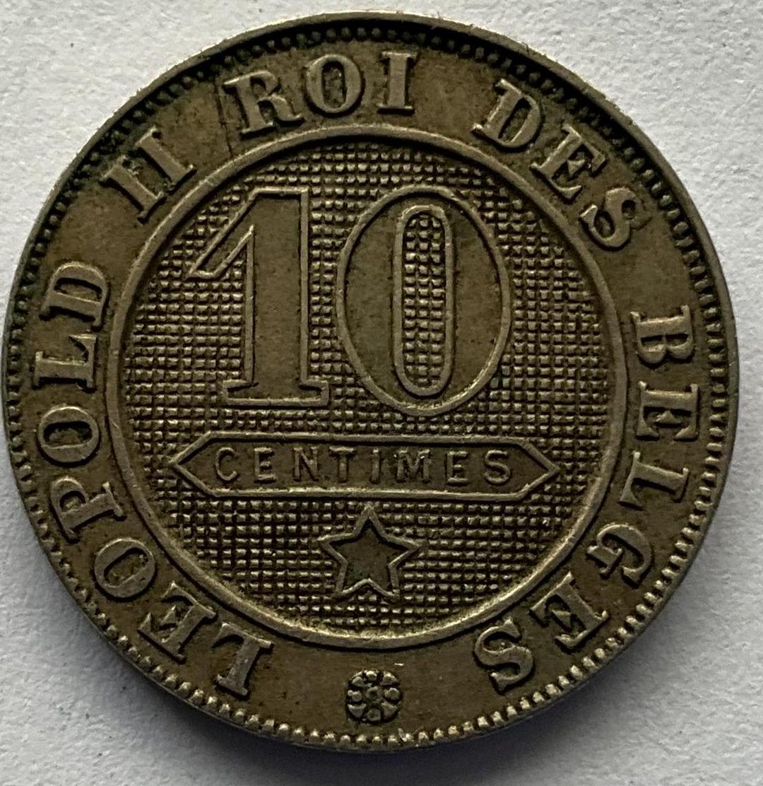 1894 Belgium 10 Centimes Leopold II Coin - Etsy