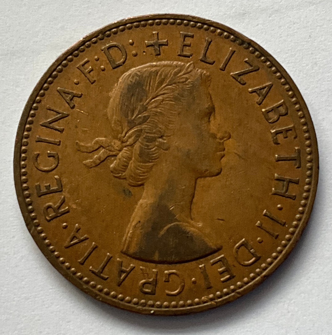 1963 Queen Elizabeth II One Penny Coin - Etsy