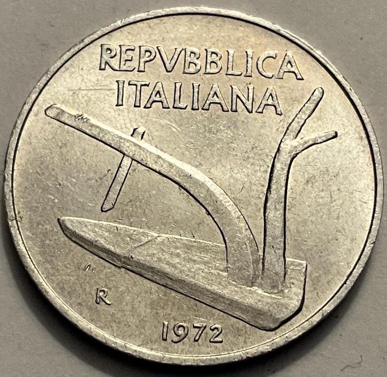 1955/1972/1974 Italy 10 Lira Coins - Etsy