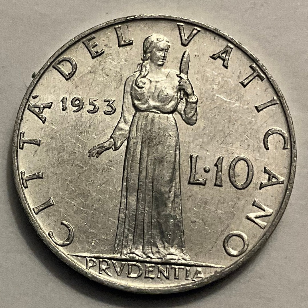 1953 Italy Vatican City 10 Lire Pivs XII Coin - Etsy