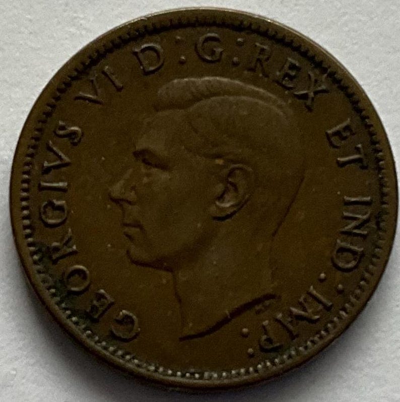 1940 Canada George VI 1 Cent Coin - Etsy