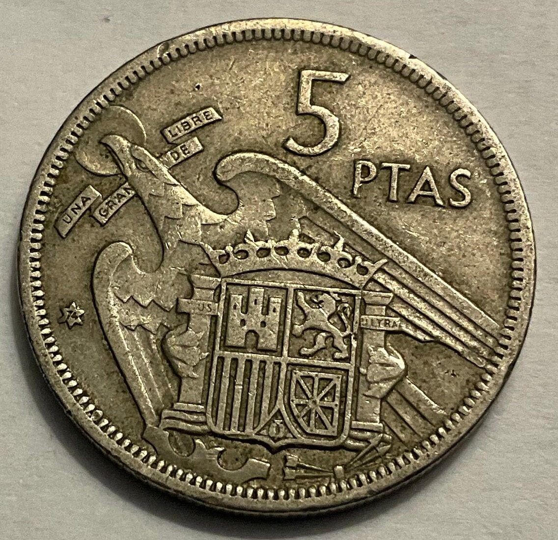 1957(72)/1957(74) Spain 5 Pesetas Francisco Franco Coin - Etsy