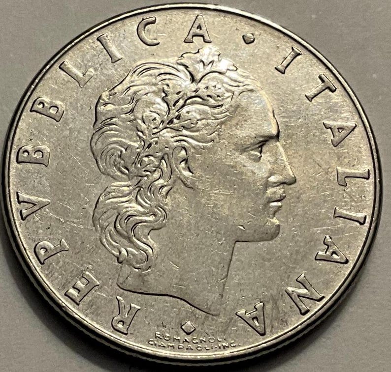 1977 Italy 50 Lire Coin - Etsy