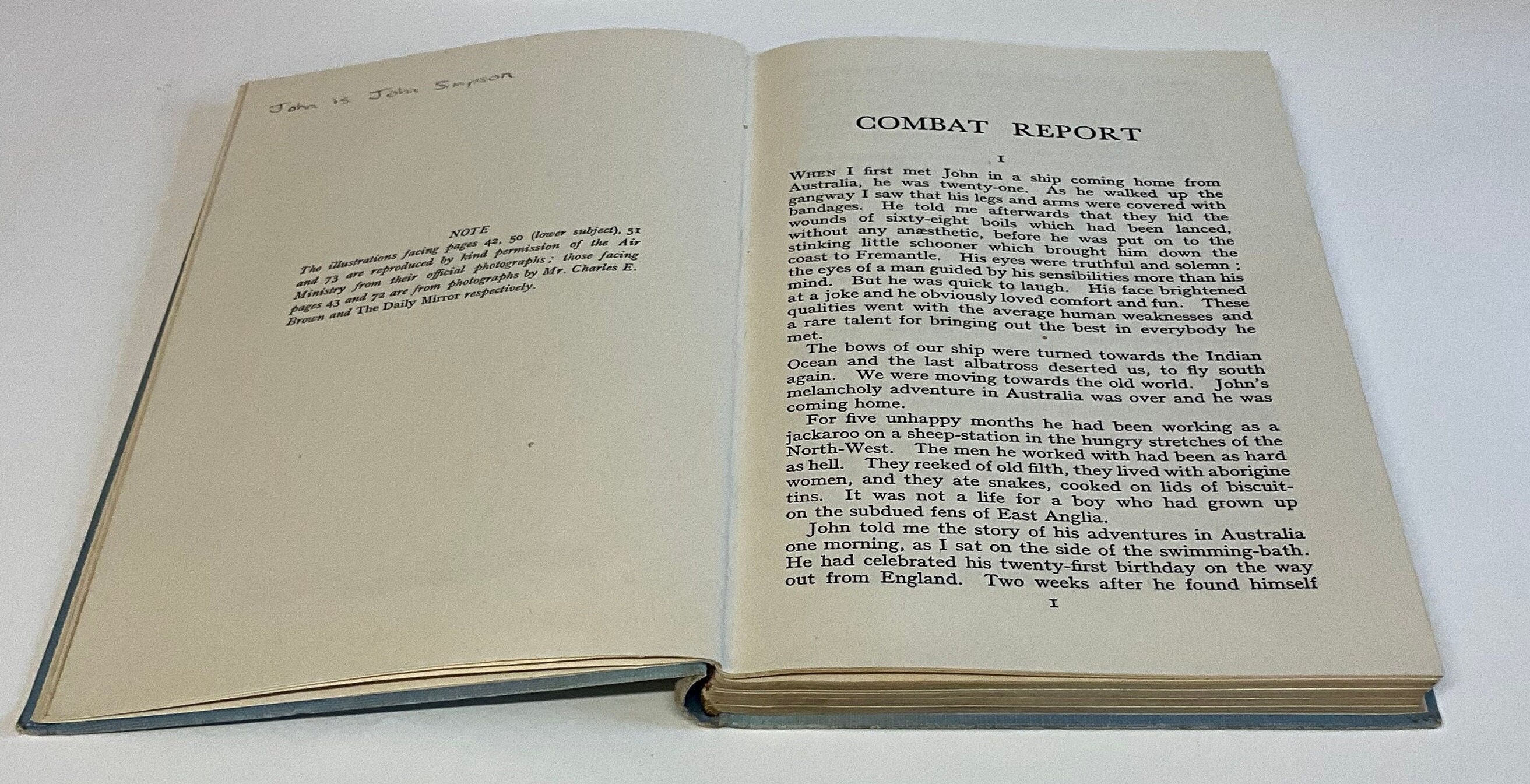 Combat Report the Story of A Fighter Pilot by Hector Bolitho 1943 ...