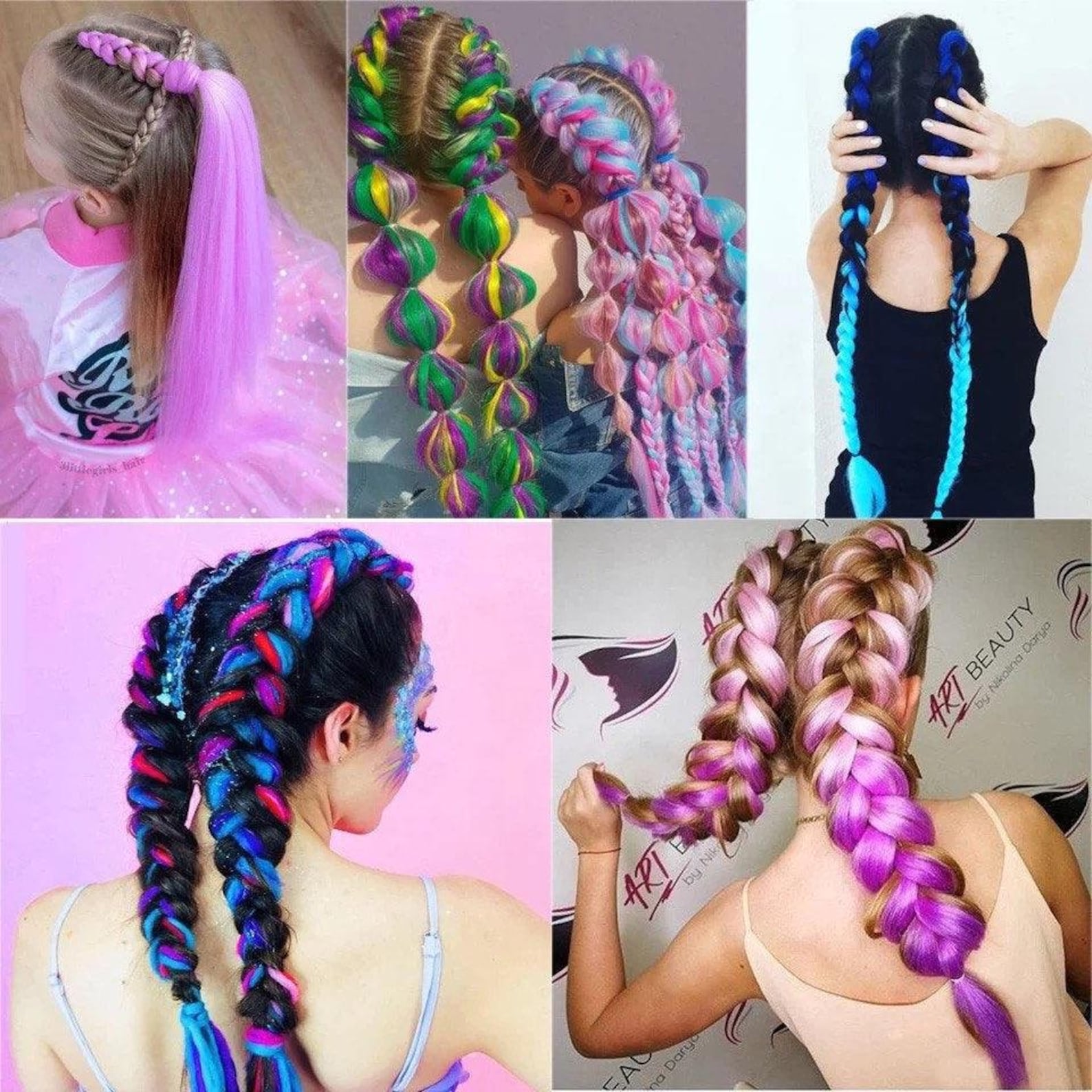 24" 100g Jumbo Hair Extensions Kanekalon Braiding Hair Box Twist Braid ...