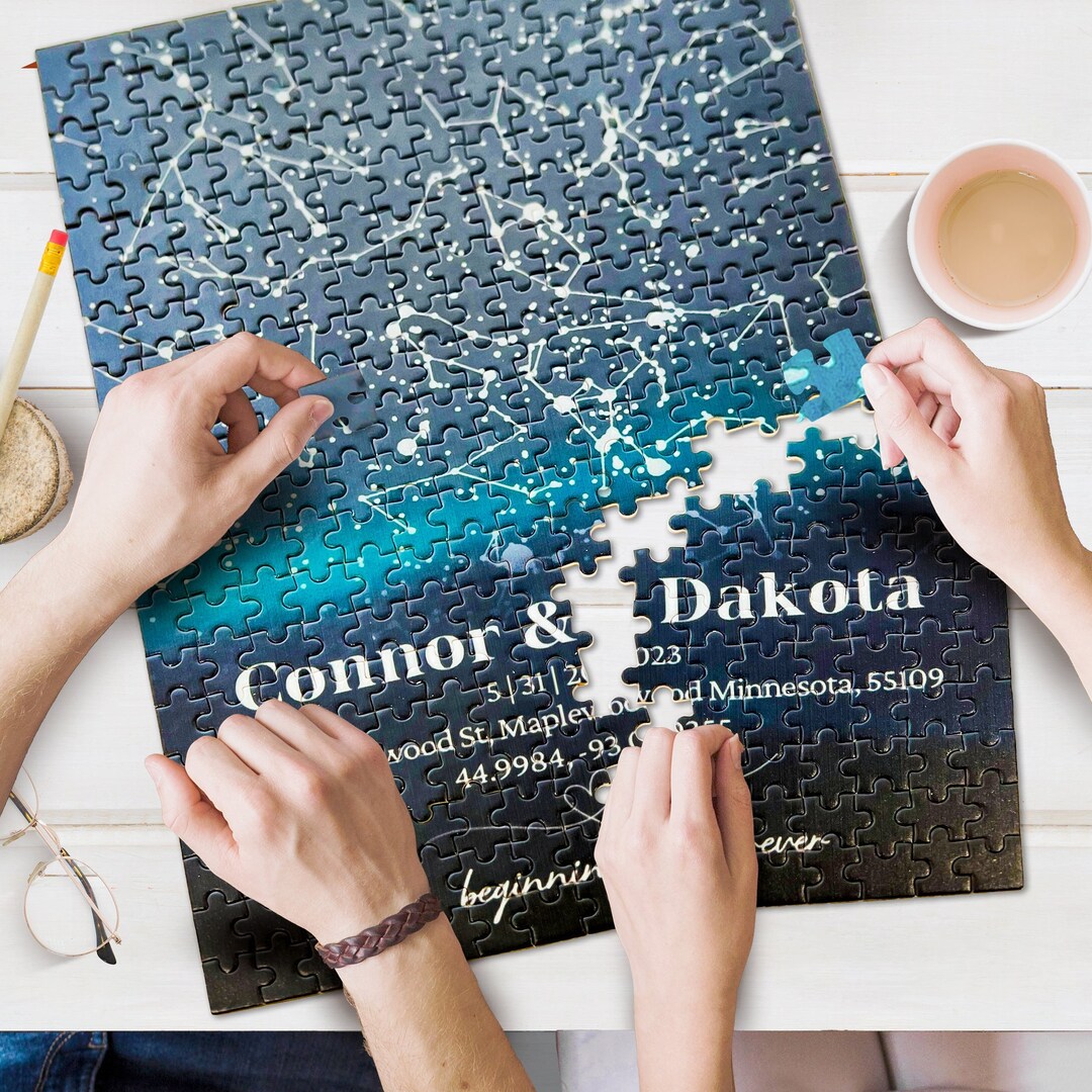 Custom Puzzle With Star Map for Anniversay Gift Personalized Puzzles ...