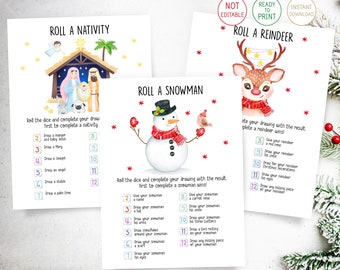 Printable Christmas Dice Game. Family Xmas Activity. Holiday - Etsy