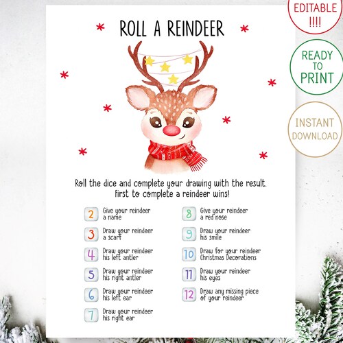 Printable Christmas Dice Game. Family Xmas Activity. Holiday - Etsy