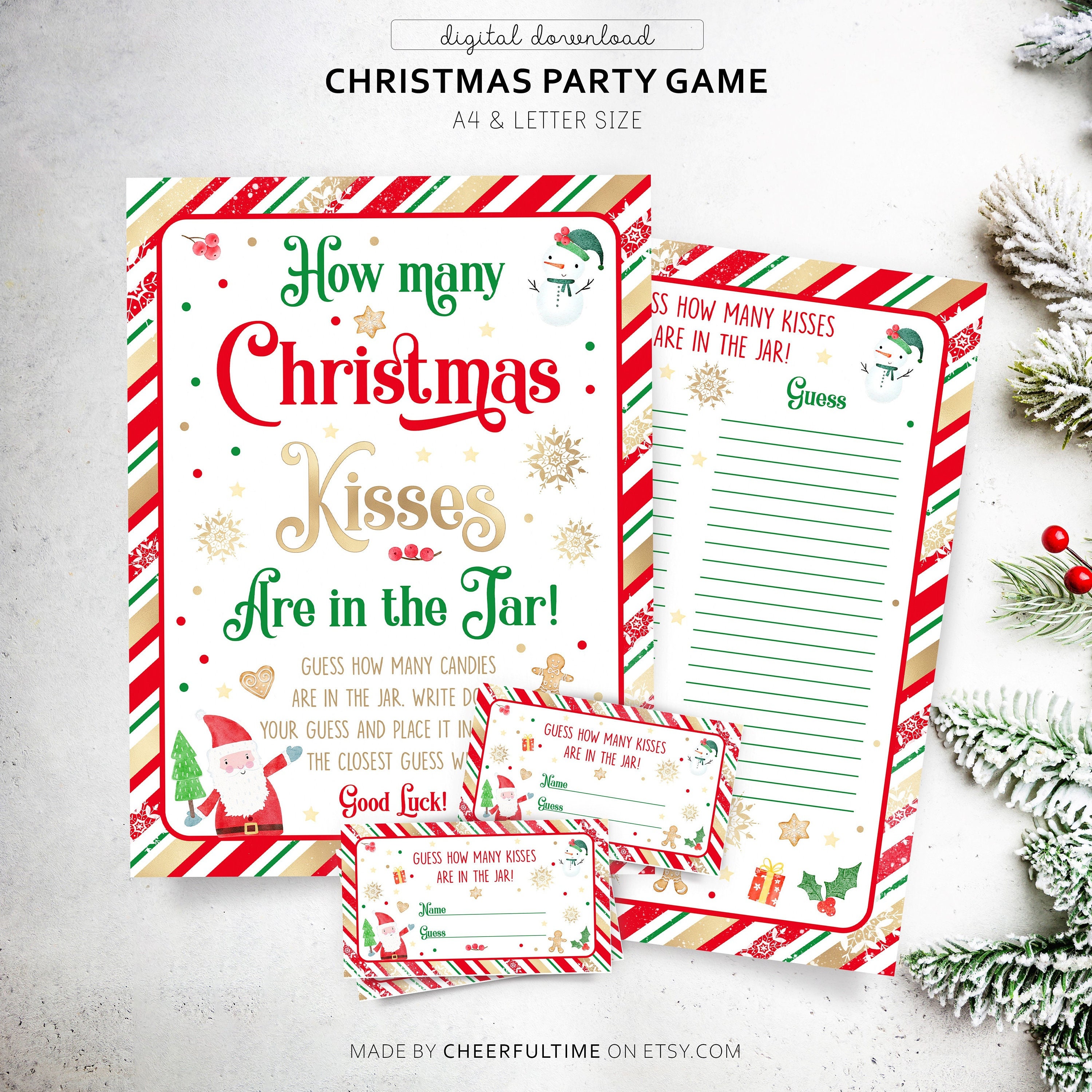 Christmas Candy Guessing Game Printable. Guess How Many - Etsy Canada