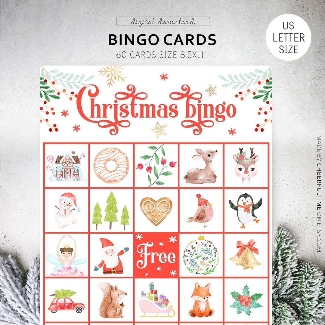 Printable Christmas Bingo Game DIY. Fun Christmas Bingo Cards. - Etsy ...