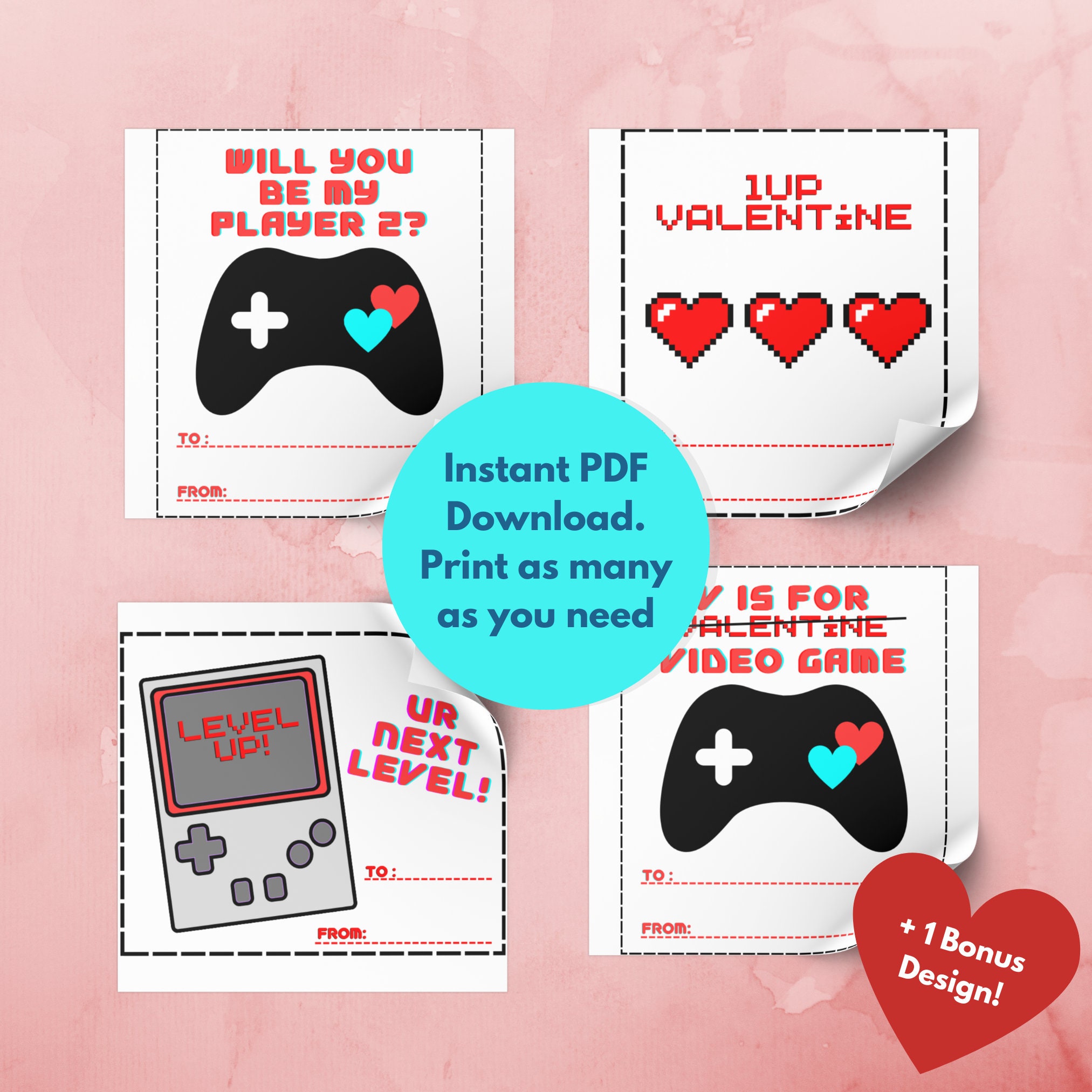 Gamer Valentines Day Cards, Gamer Valentines, Video Game Valentines ...