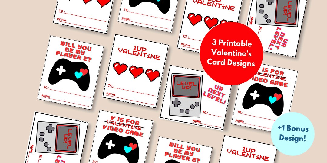 Gamer Valentines Day Cards, Gamer Valentines, Video Game Valentines ...