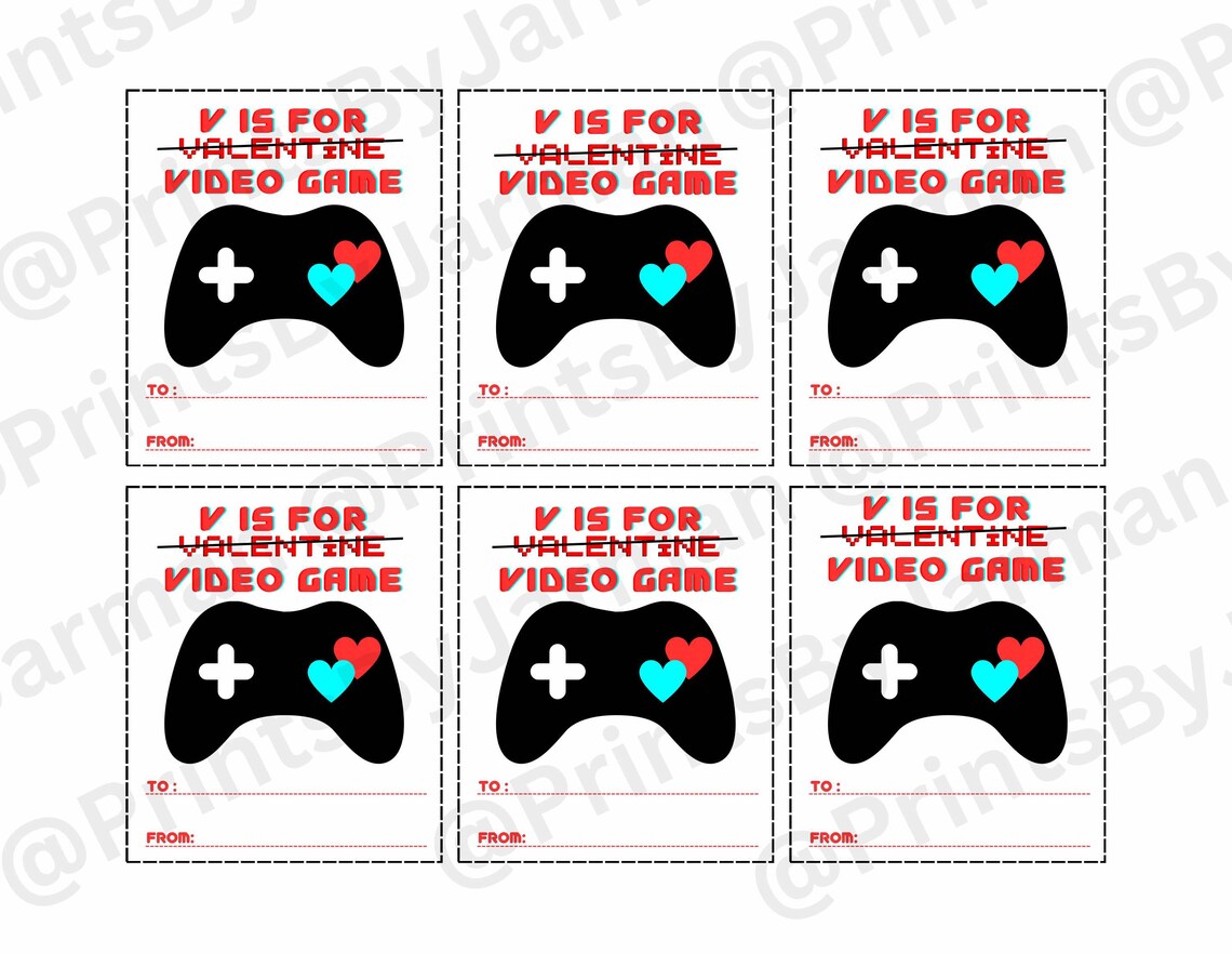 Gamer Valentines Day Cards, Gamer Valentines, Video Game Valentines ...