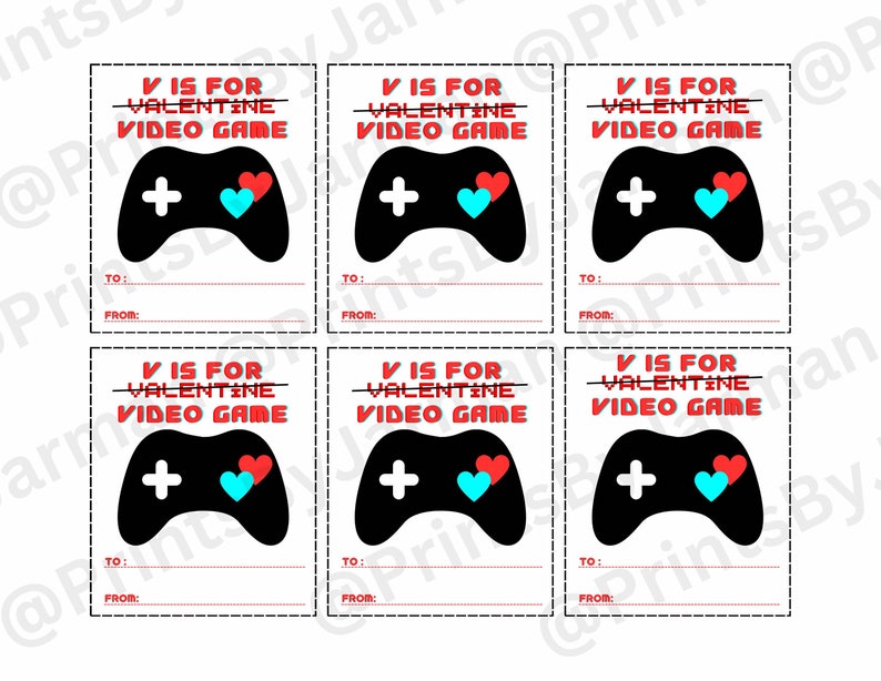 Gamer Valentines Day Cards, Gamer Valentines, Video Game Valentines ...