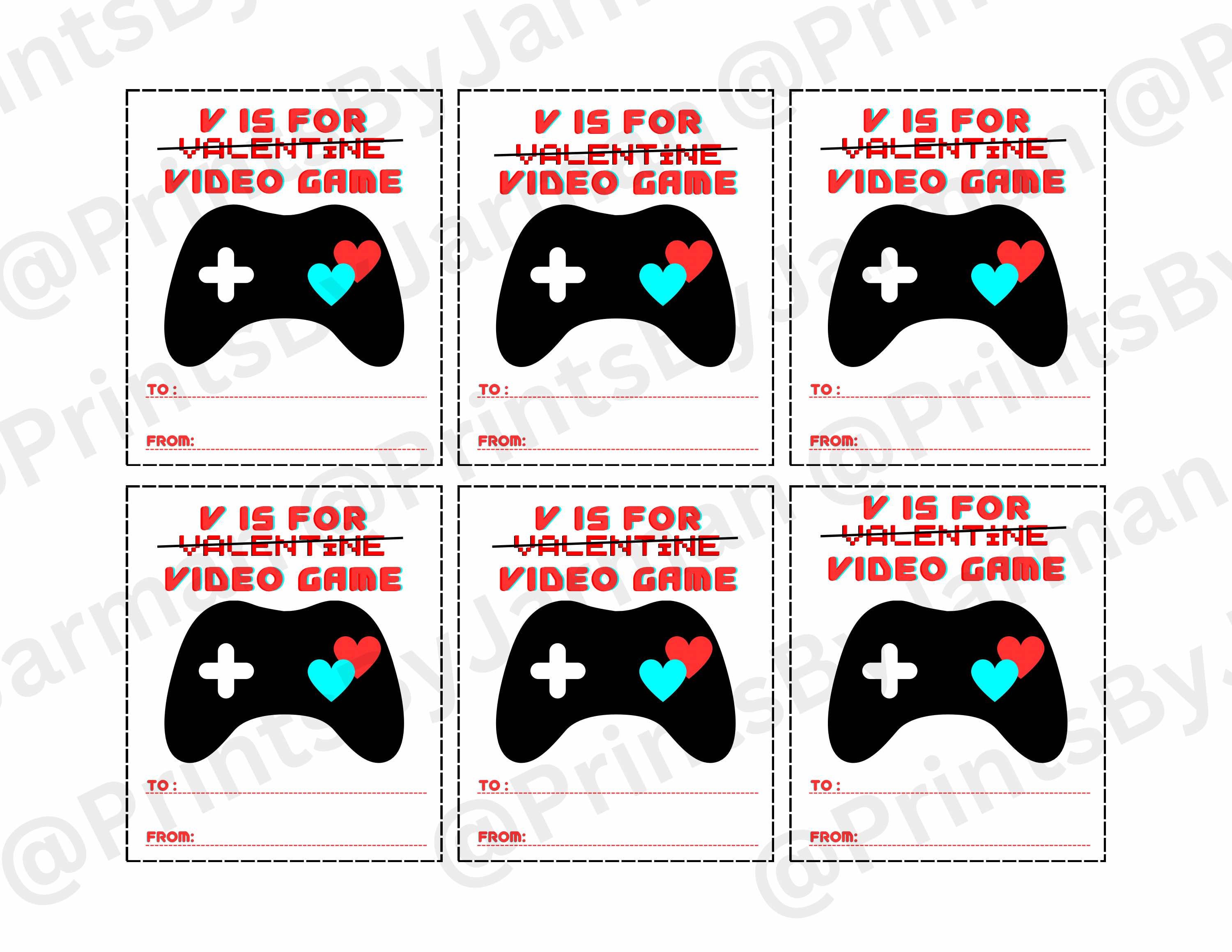 Gamer Valentines Day Cards, Gamer Valentines, Video Game Valentines ...