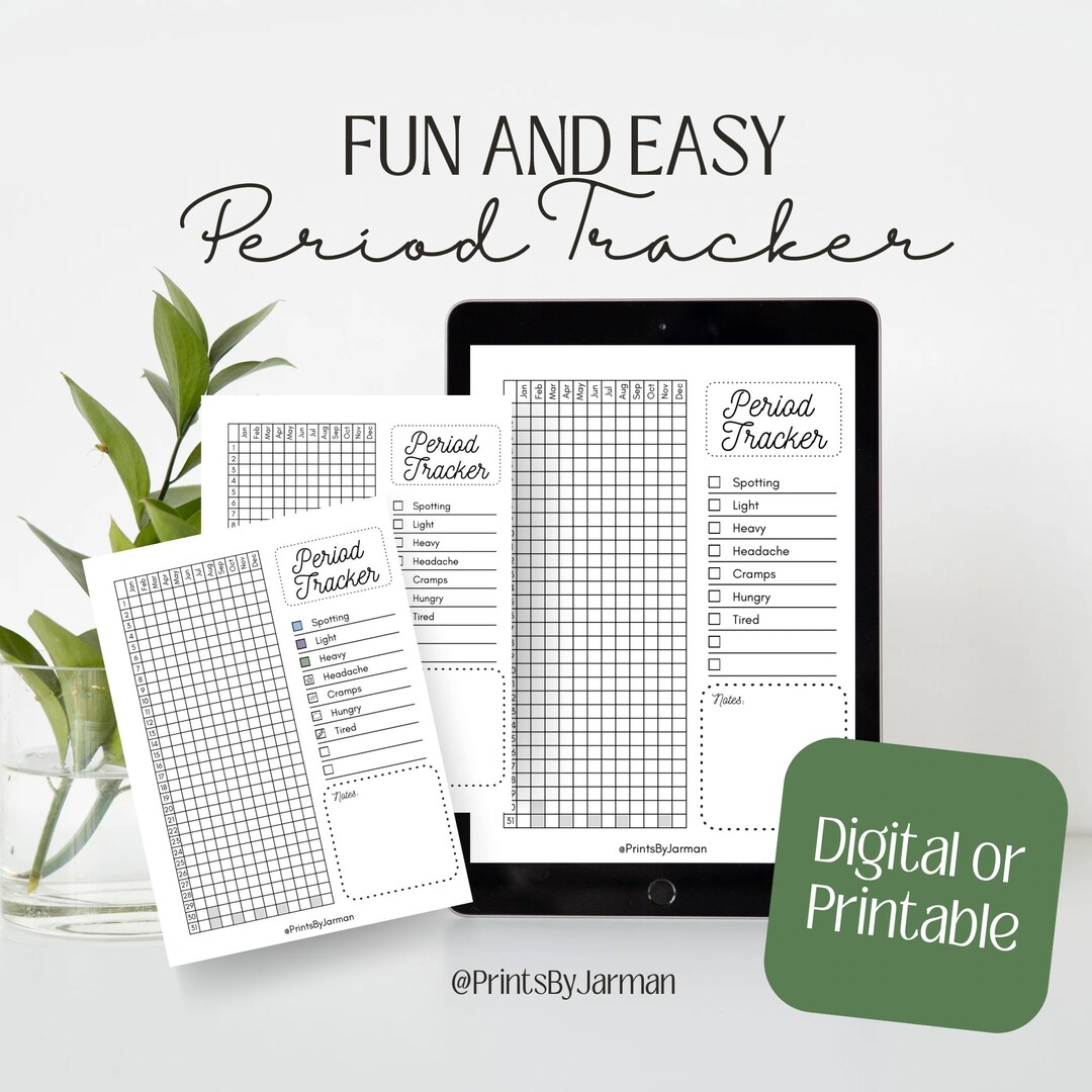 Minimalist Period Tracker, Digital Period Tracker, Printable Period ...