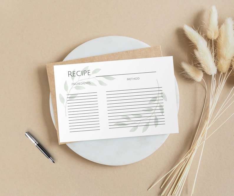 Printable Recipe Cards, Family Recipe Cards, Recipe Cards, Digital ...