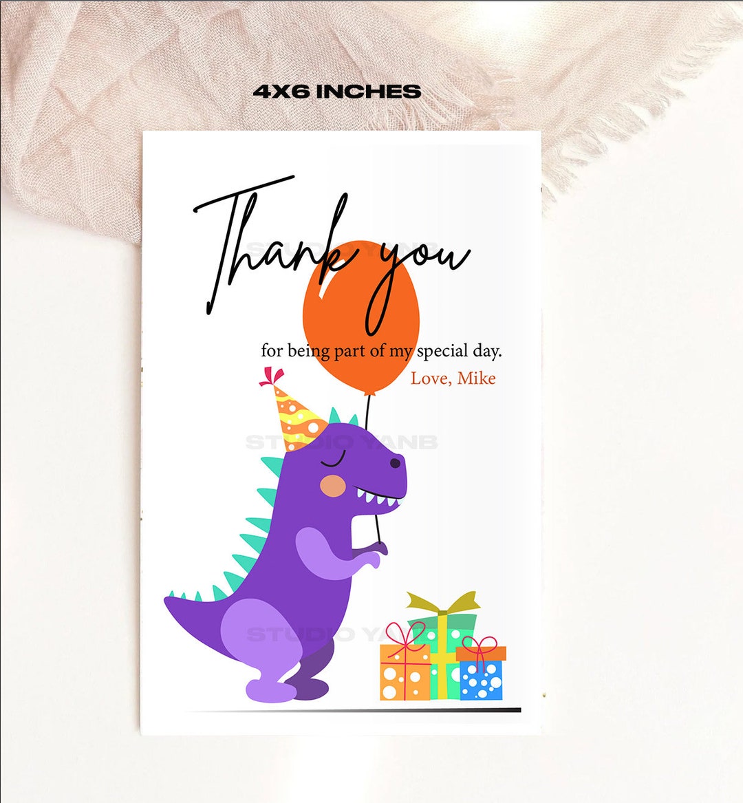 Thank You Birthday Postcard, Printable Kids Fill-in Birthday Thank You ...