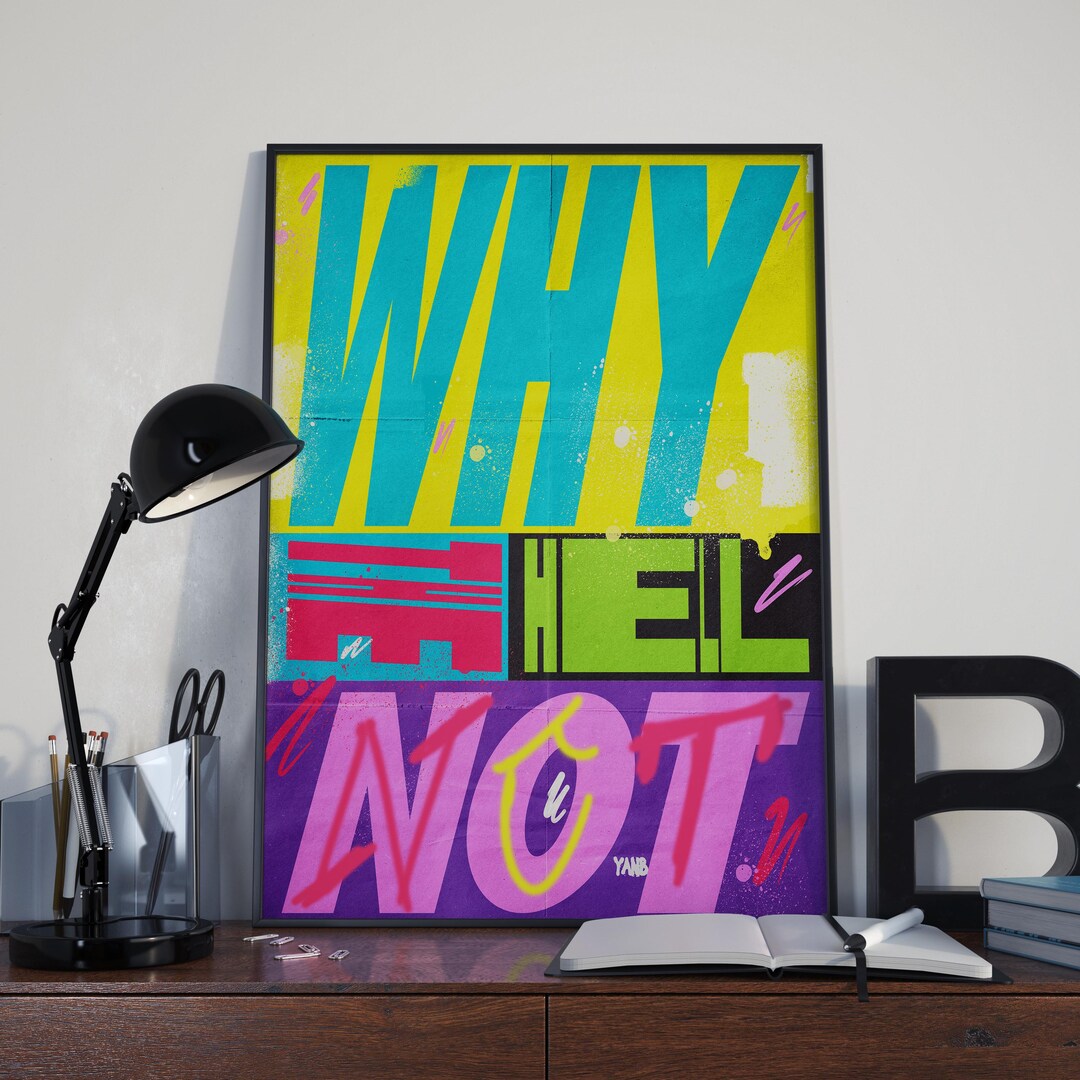 Pop Art Poster Vibrant Lettering Wall Art – Wall Art for Lovers Iconic ...