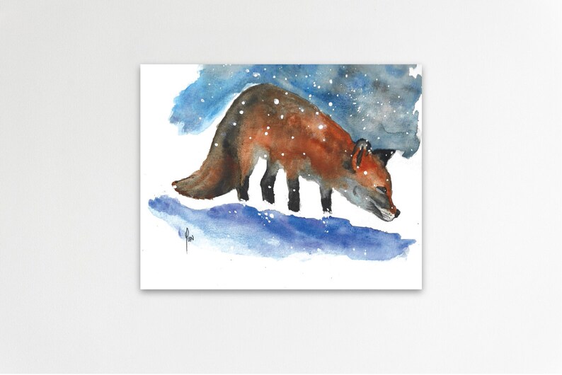Fox, Illustration Handmade, Watercolor, Fox Illustration, Cozy ...