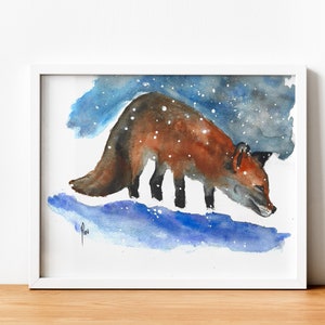 Fox, Illustration Handmade, Watercolor, Fox Illustration, Cozy ...