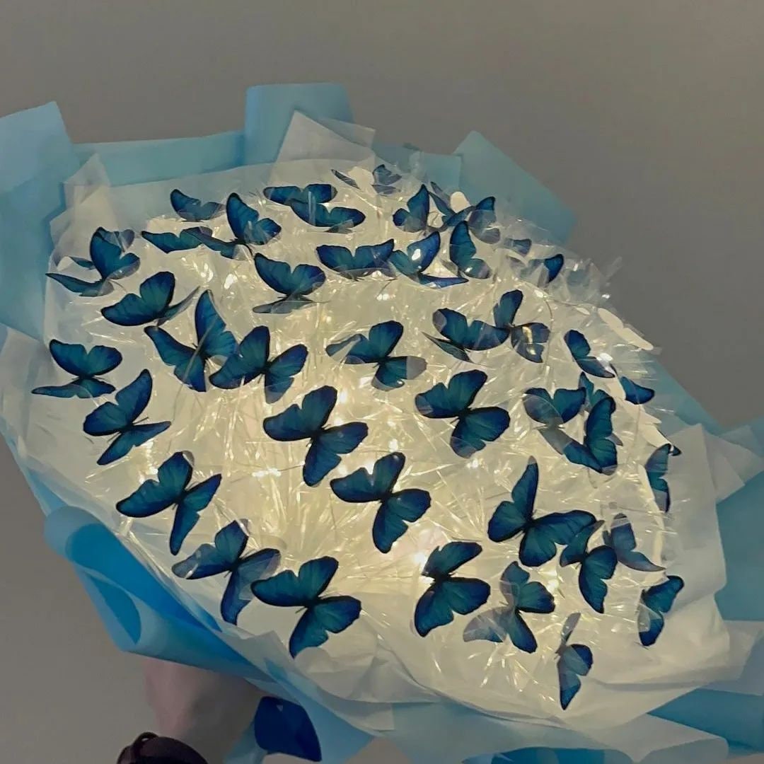 Led Butterfly Bouquet, Evergreen Flower, Ready-made Bouquet - Etsy