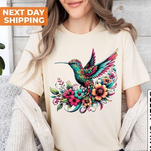 Hummingbird Shirt, Gift for Her, Spring Birds Shirt, Bird Shirt, Bird ...