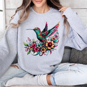 Hummingbird Sweatshirt, Gift for Her, Spring Birds Sweat, Bird ...