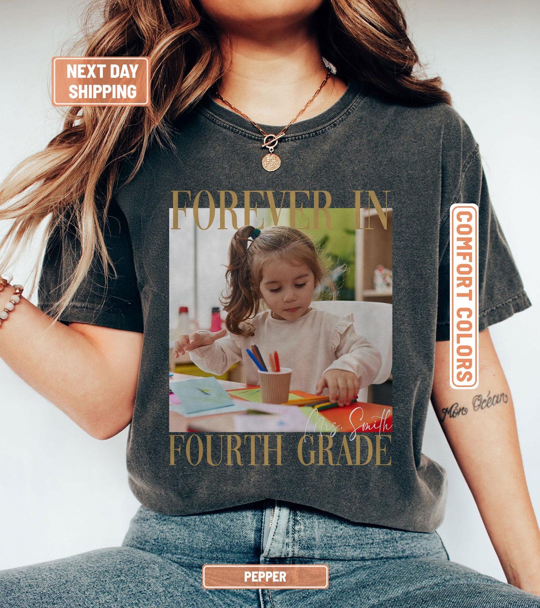 Personalised Forever in Fourth Grade Shirt, Comfort Colors Custom ...