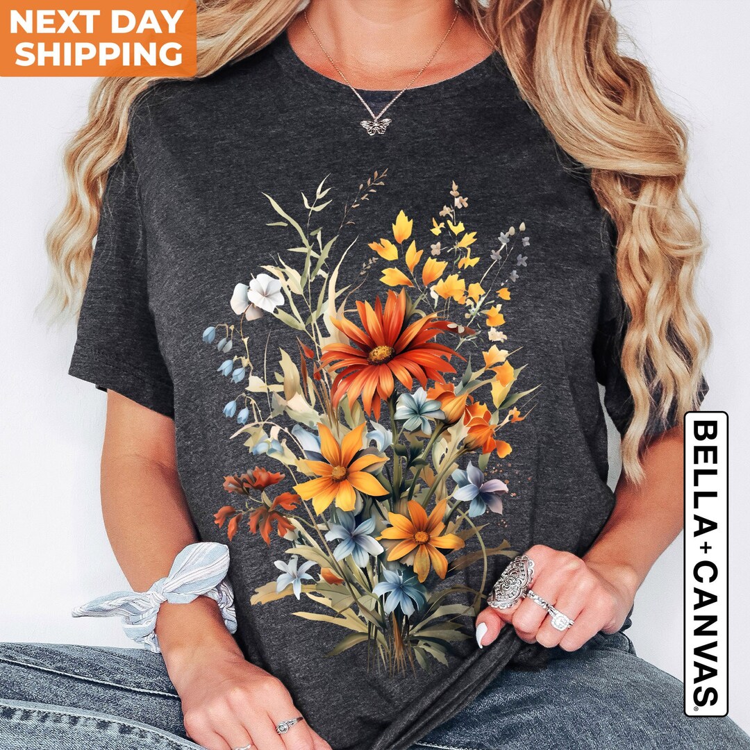 Wildflower Mom Shirt, Botanical Shirt, Spring Shirt, Vintage Flower ...