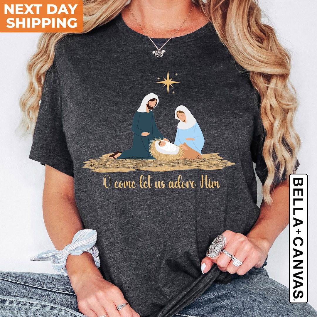Nativity Scene Shirt, Nativity Shirt, Bible Verse Shirt, Christian ...