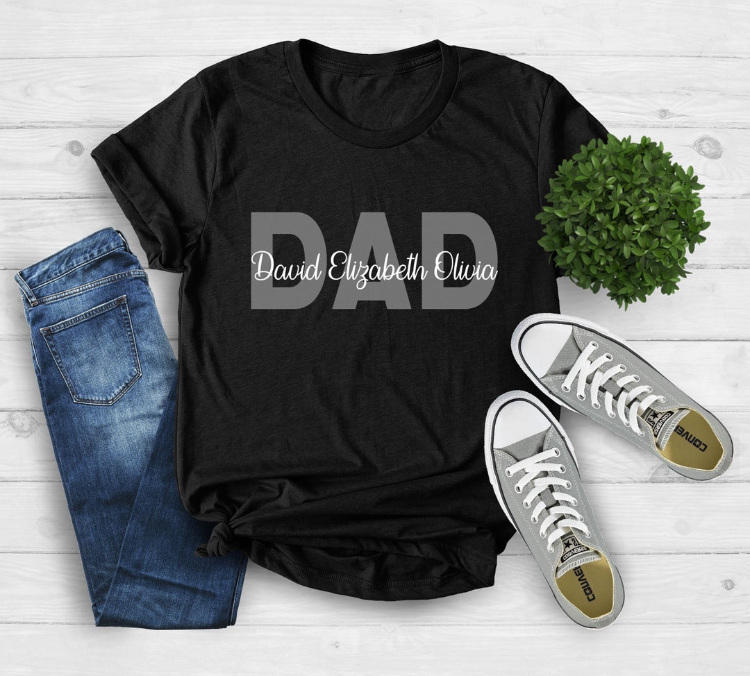 Custom Dad Shirt With Kids Names, Custom Dad Shirt, Personalized Shirt ...