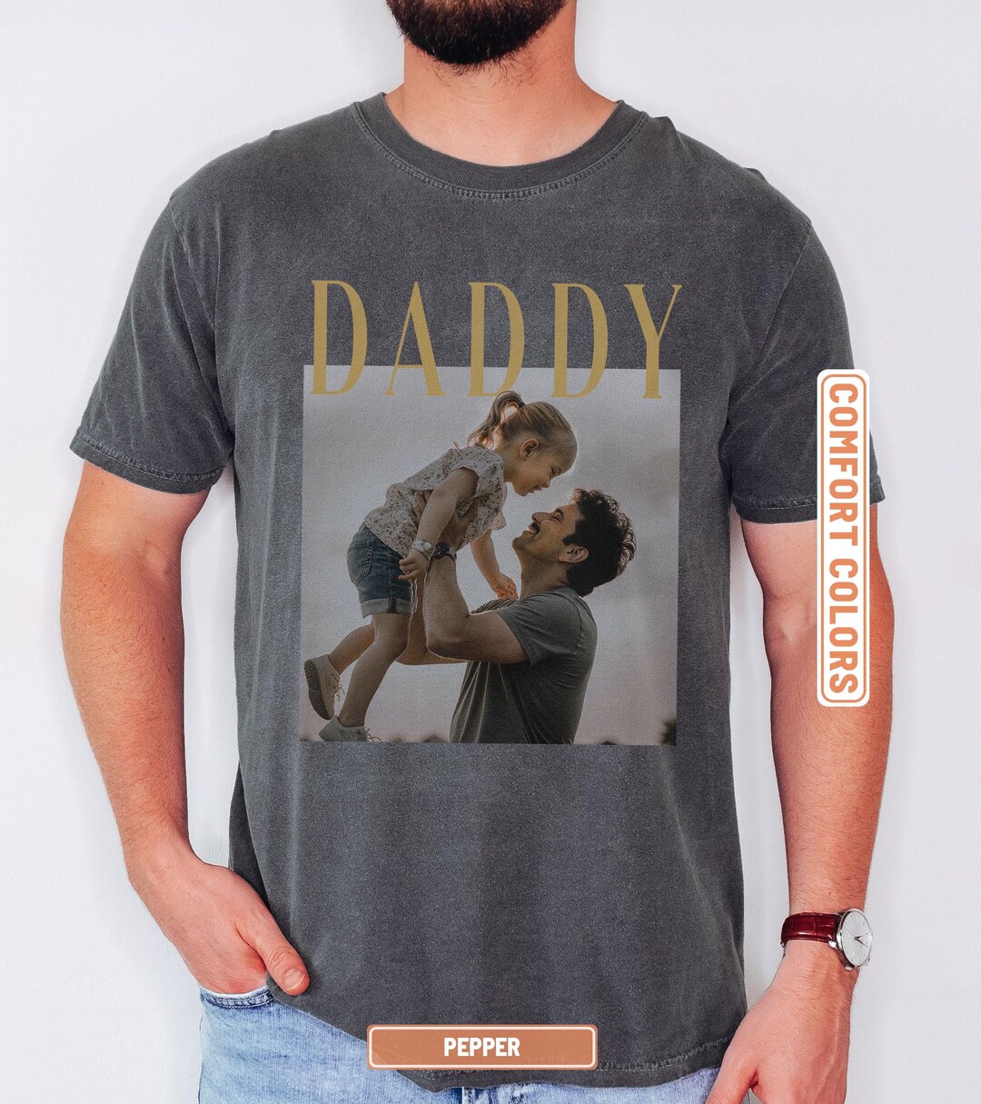 Custom Photo Dad Shirt: Personalized Father Gift Tee - Etsy