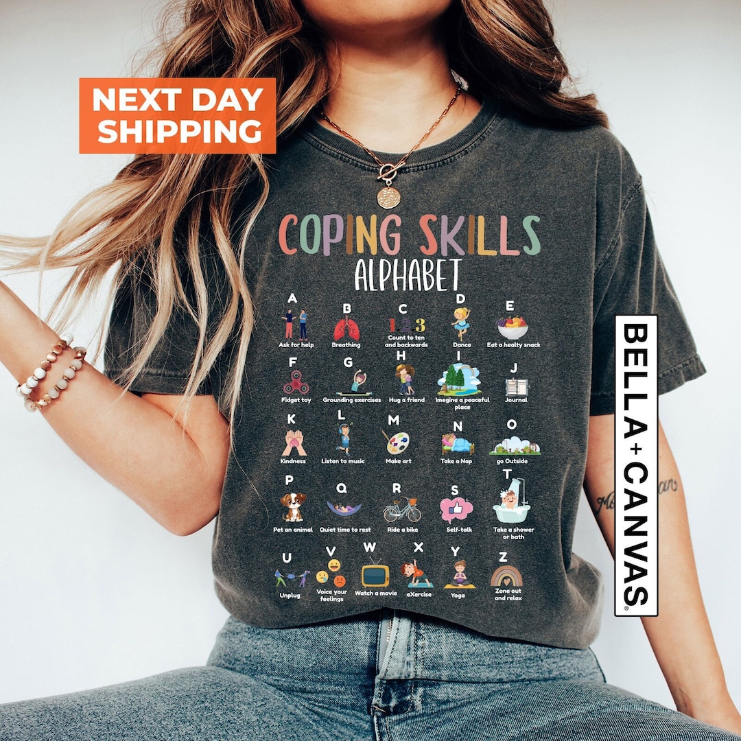 Coping Skills Alphabet Teacher Shirt, School Counselor Shirt, Teacher ...