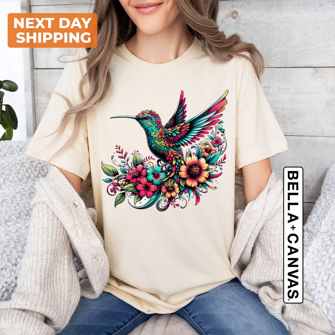 Hummingbird Shirt, Gift for Her, Spring Birds Shirt, Bird Shirt, Bird ...