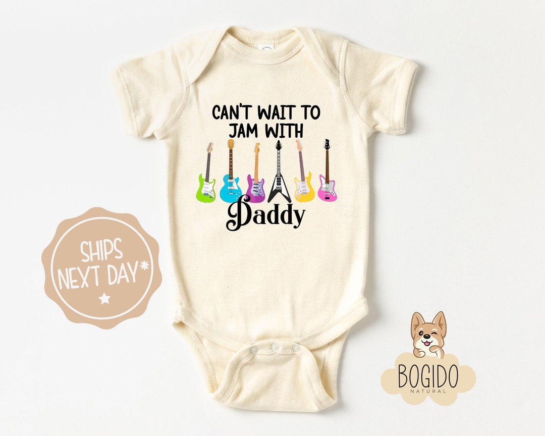 Baby Guitar Rock Music Bodysuit, Jam With Daddy Baby Shirt, Funny Dad Baby Bodysuit, Cute Baby ...