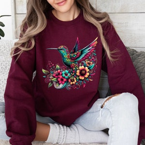 Hummingbird Sweatshirt, Gift for Her, Spring Birds Sweat, Bird ...